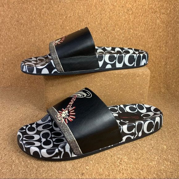 Coach | Shoes | Coach Mens Ufo Mickey Mouse X Keith Haring Slide Sandal ...